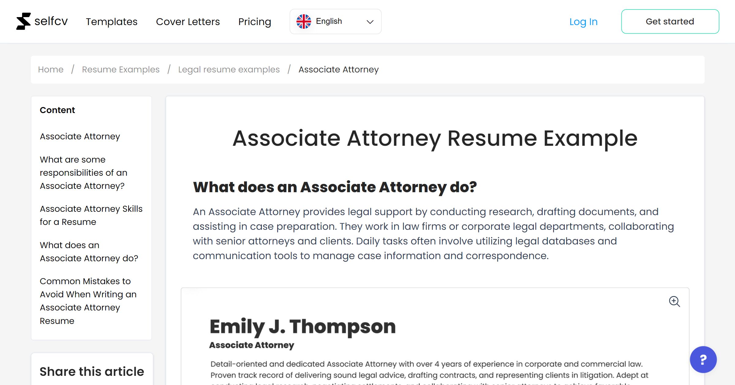 Associate Attorney Resume Example